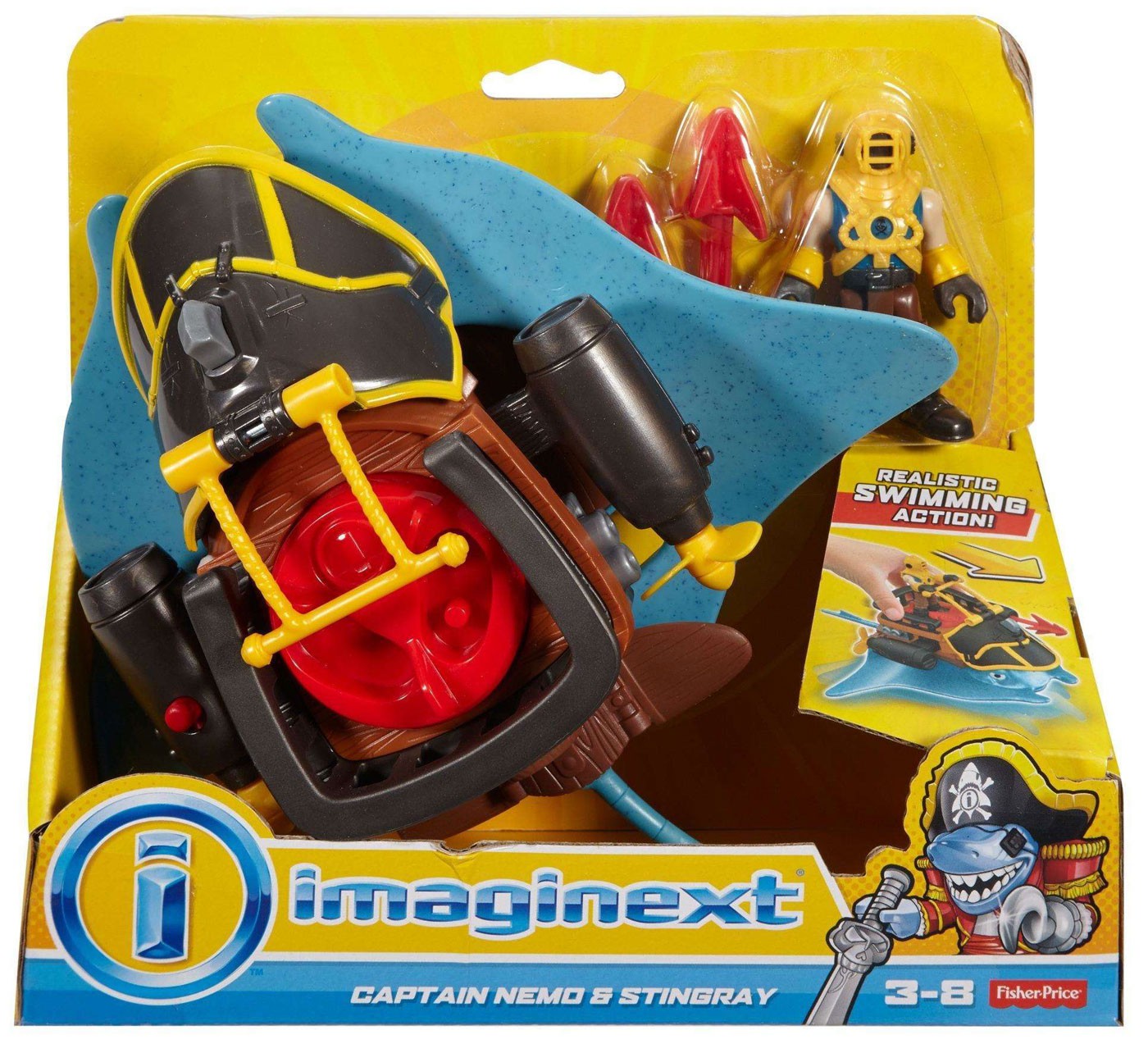 Купить Imaginext fisher price imaginext captain nemo & stingray figure ...