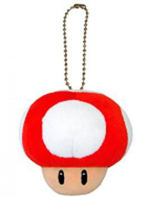 San-ei Super Mario Super Mushroom 4" Plush Keychain