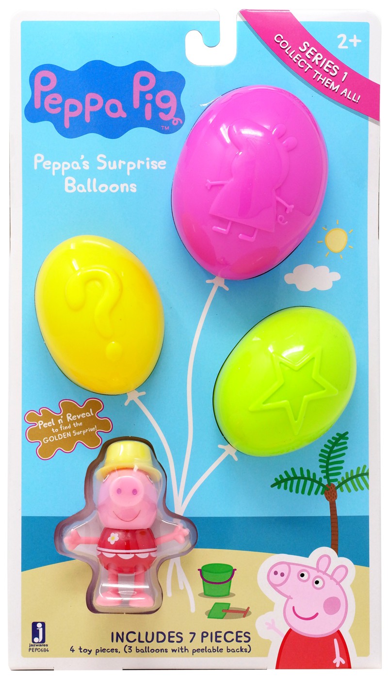 JAZWARES Peppa Pig Series 1 Surprise Balloons Mystery 3-Pack [Beach]