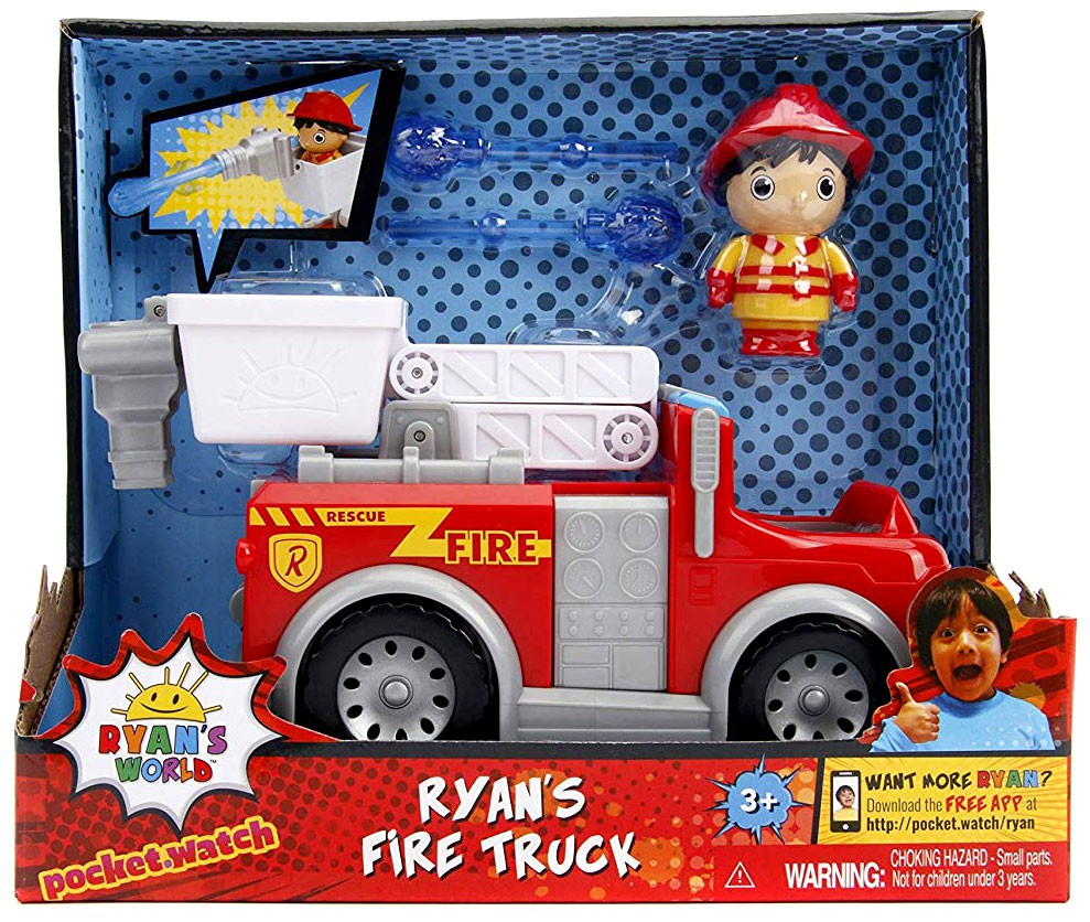 Jada Toys Pocket Watch Ryan's World Ryan's Fire Truck Figure & Vehicle