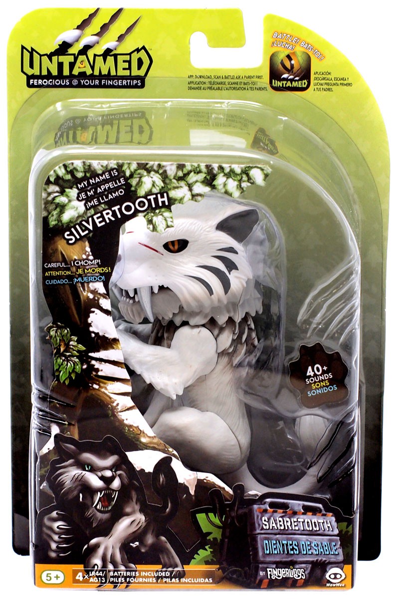 WowWee Fingerlings Untamed Sabretooth Silvertooth Figure