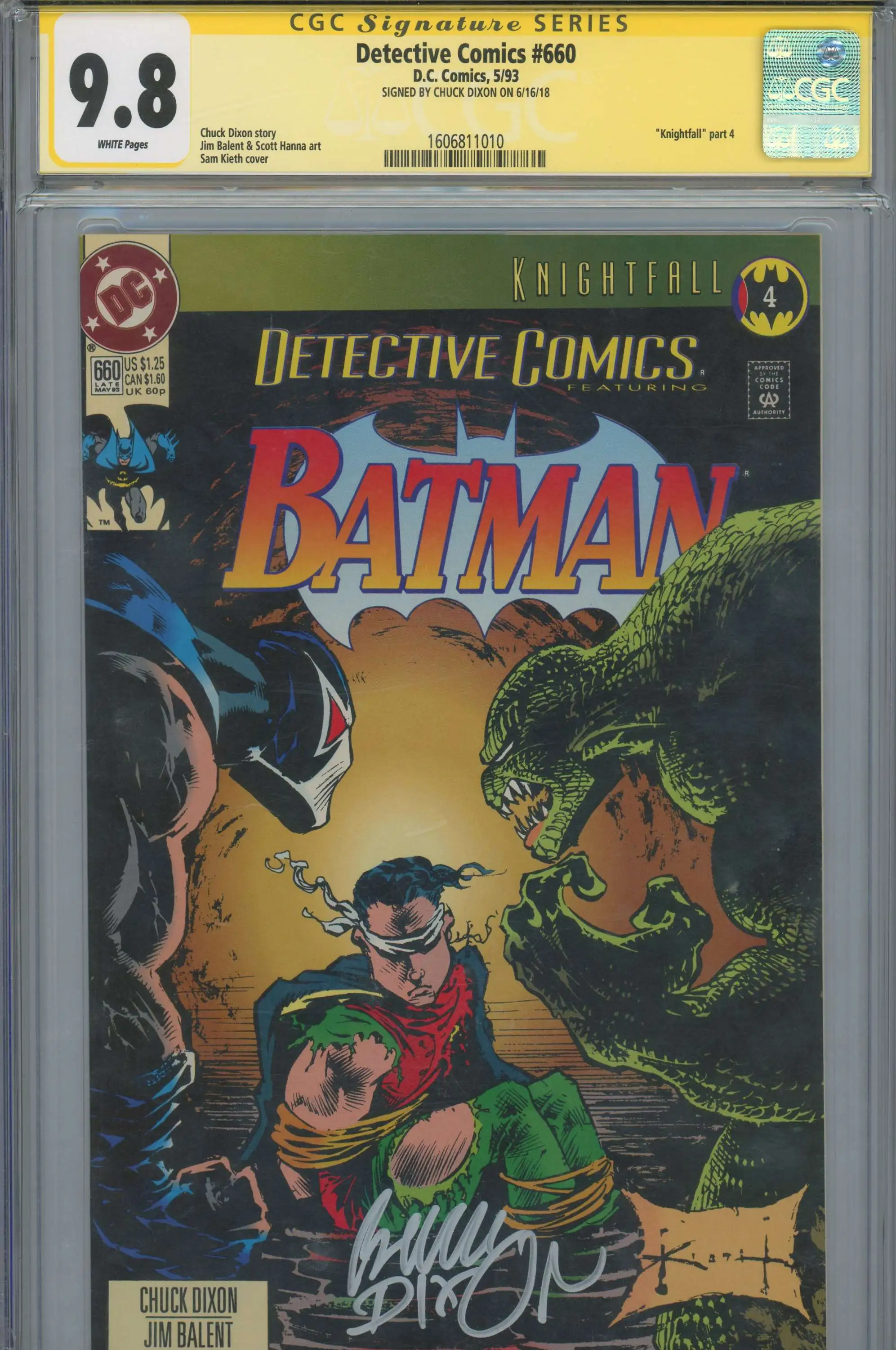 DC Comics Detective Comics 1993 Comic Book 660 Signed by Chuck Dixon ...