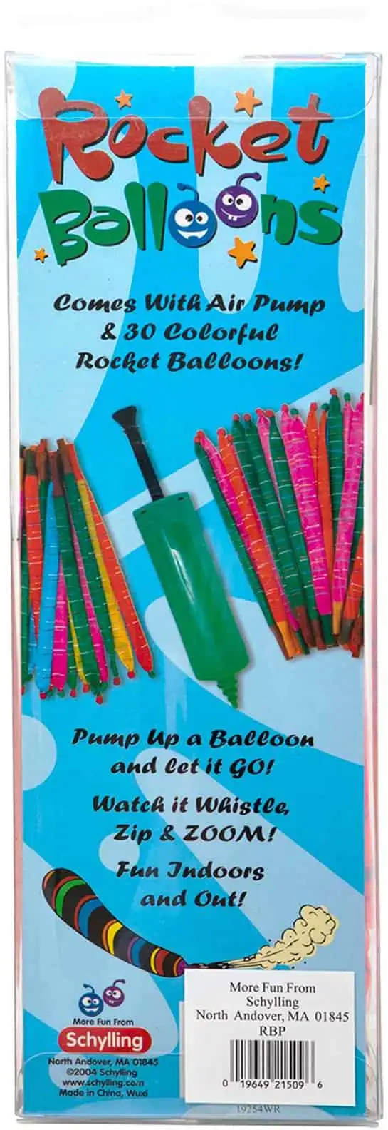 Rocket Balloons Rocket Balloons with Pump, RANDOM COLORS Schylling - ToyWiz