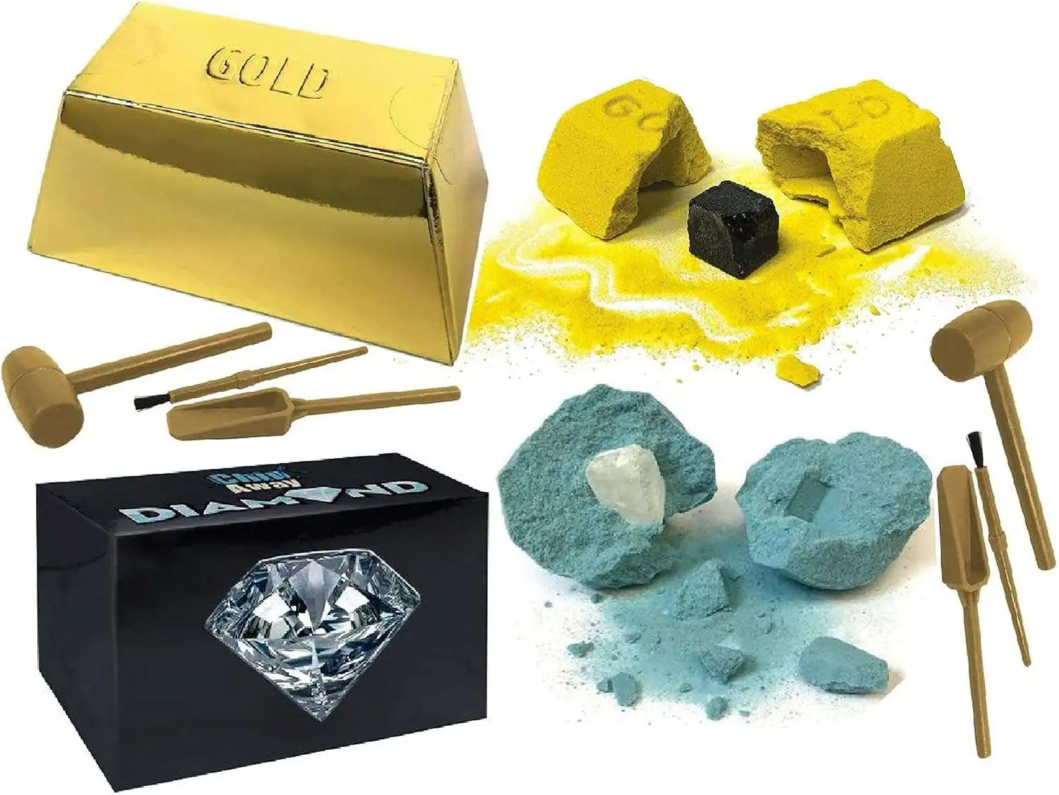 Chip Away Gold Silver LOT of 2 Mystery Packs Schylling - ToyWiz