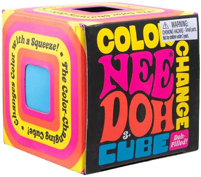 NeeDoh Color Change Cube Stress Ball 1 RANDOM Color Schylling - ToyWiz