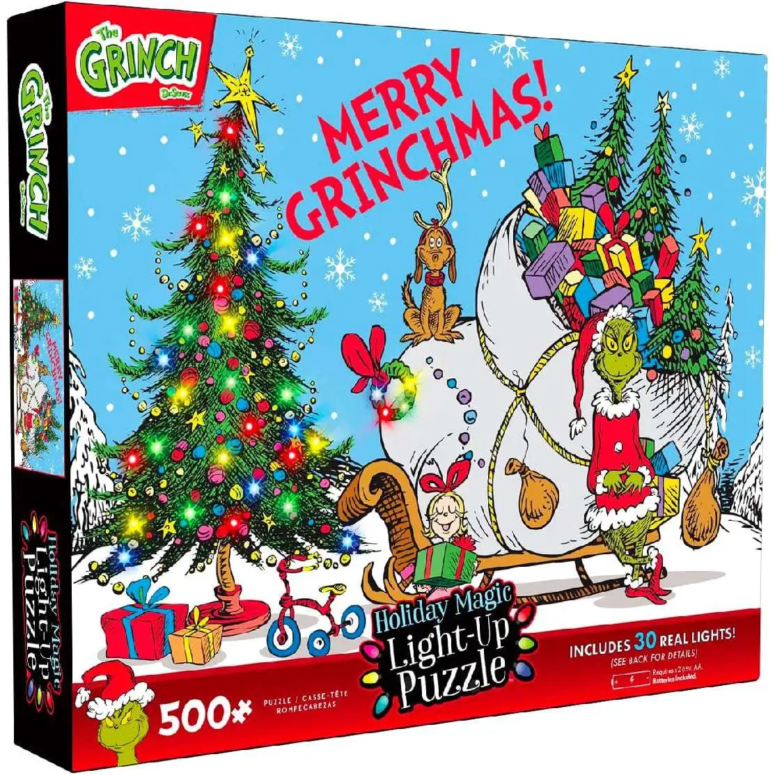 Dr. Seuss The Grinch Holiday Magic Merry Grinchmas Light-Up Puzzle ...