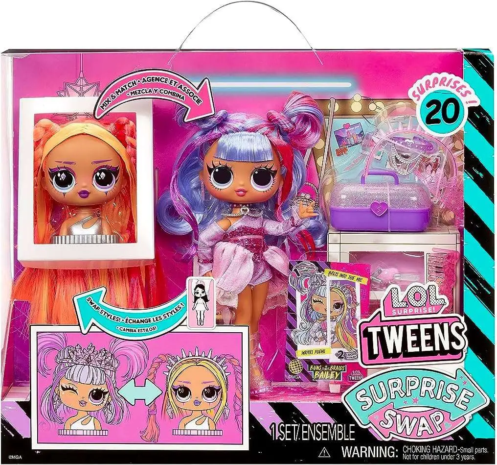 LOL Surprise Tweens Surprise SWAP Buns-2-Braids Bailey Fashion Doll ...