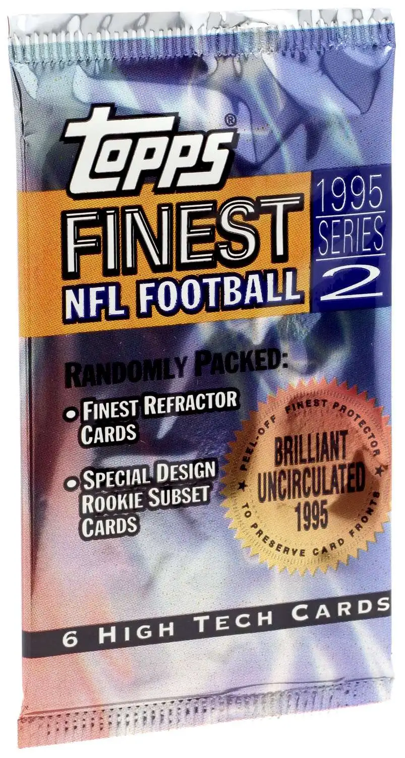 NFL 1995 Finest Football Series 2 Trading Card HOBBY Pack 6 Cards Topps ...