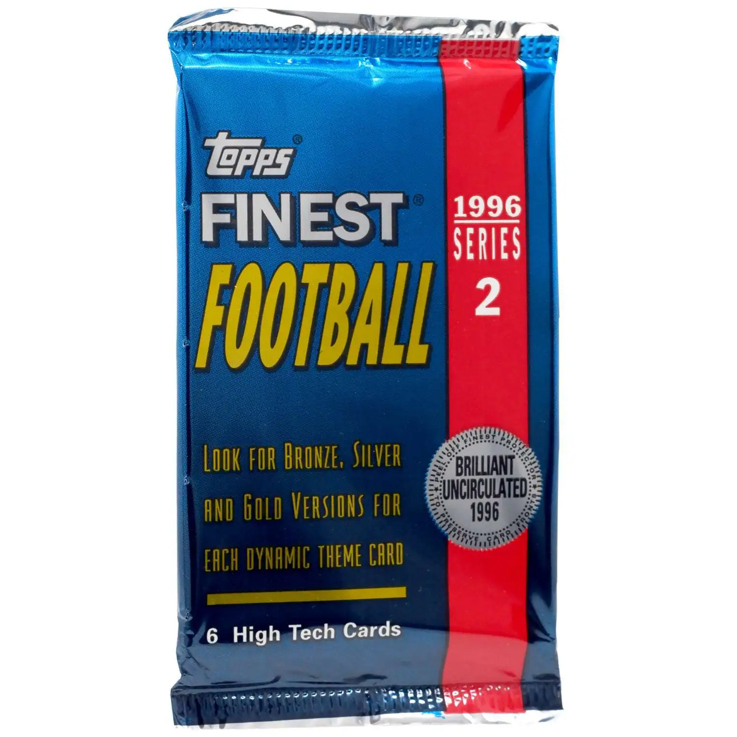 NFL Topps 1996 Finest Football Series 2 Trading Card HOBBY Pack 6 Cards ...