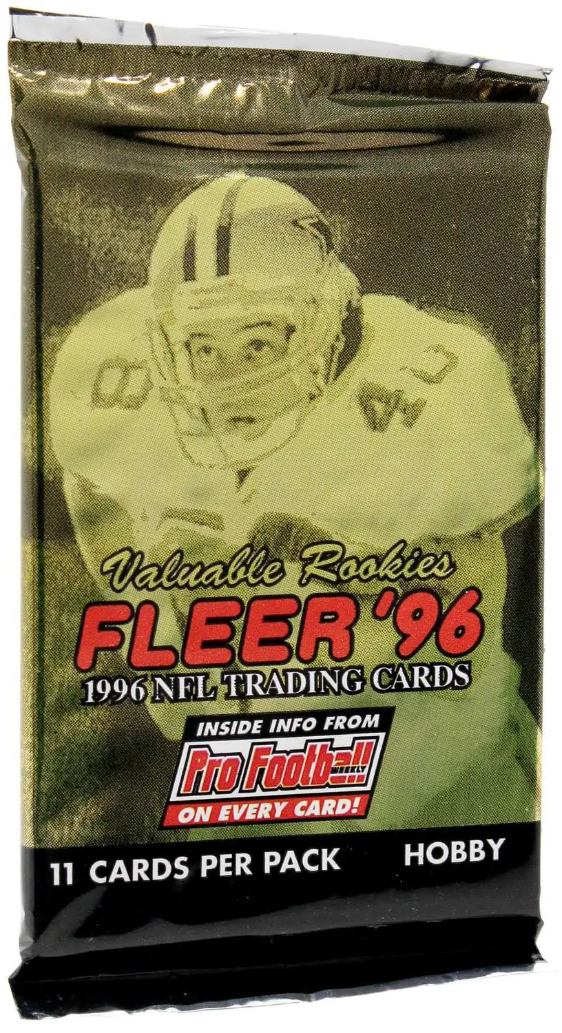 NFL Fleer 1996 Fleer Football Trading Card HOBBY Packs 11 Cards - ToyWiz