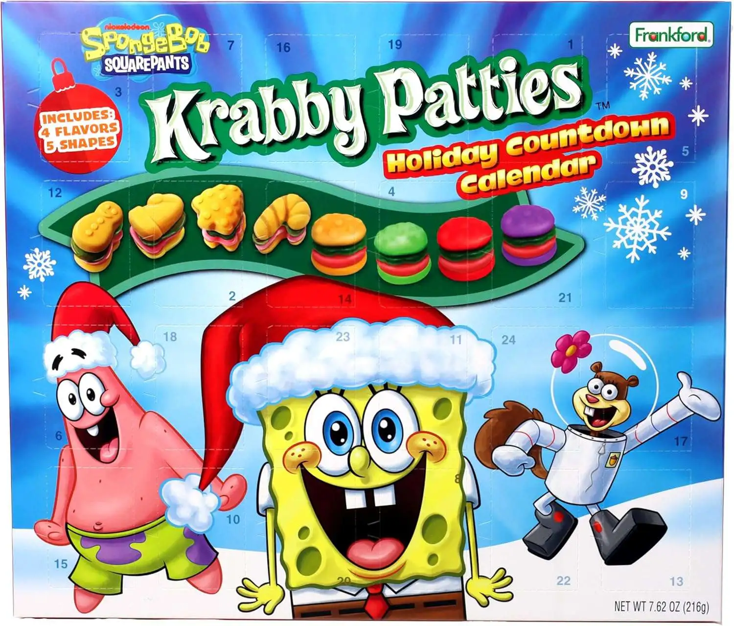 Spongebob Squarepants Krabby Patties Holiday Countdown Calendar 24 Days ...