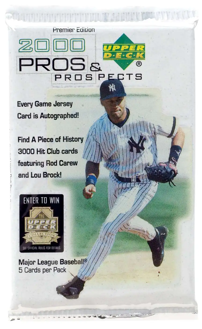 MLB Upper Deck 2000 Pros Prospects Trading Card HOBBY Pack 5 Cards - ToyWiz