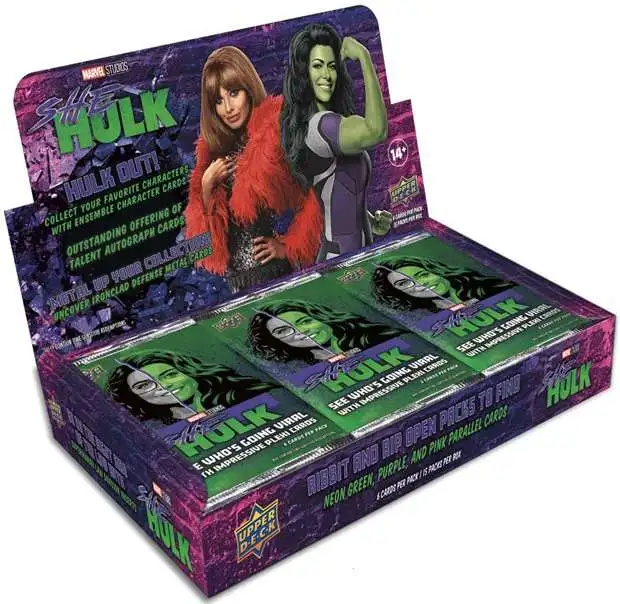 Marvel She-Hulk 2024 She-Hulk Trading Card HOBBY Box 15 Packs Upper ...