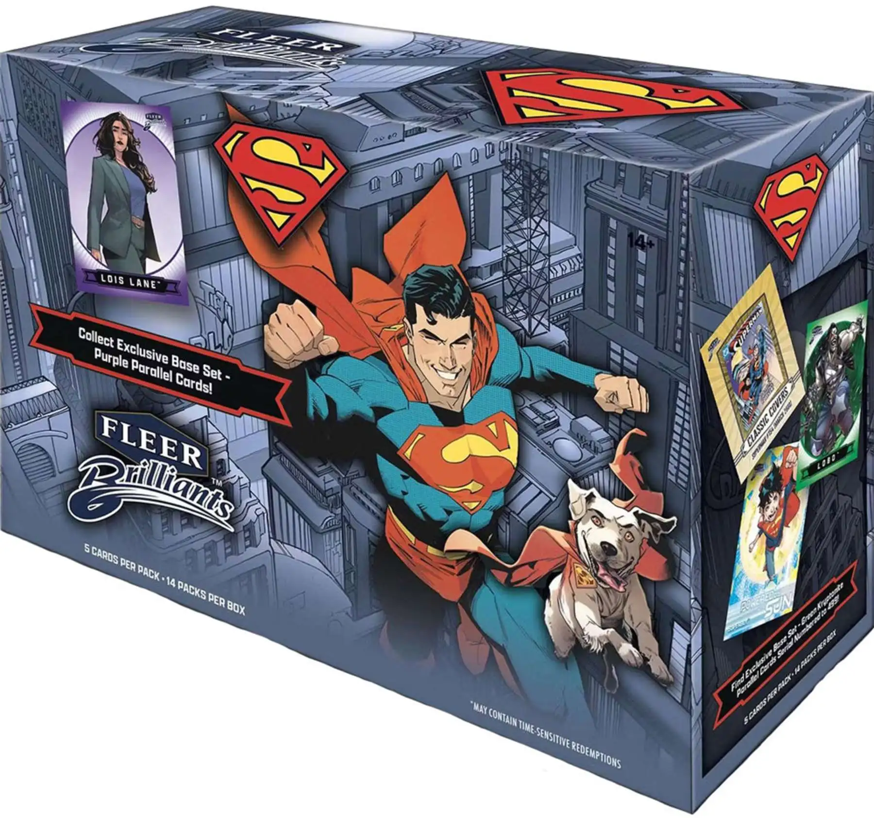 DC Fleer Brilliants Superman Trading Card MEGA Box 14 Packs - ToyWiz