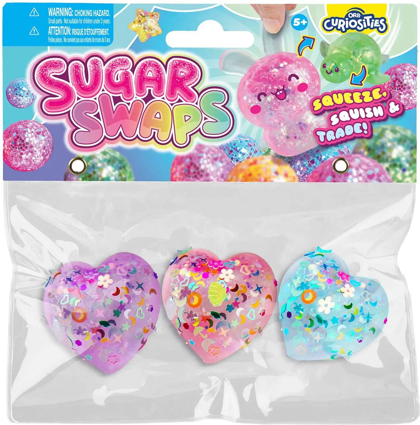 Curiosities Sugar Swaps Hearts 2 Squeeze Toy 3-Pack Triplets ORB Toys ...
