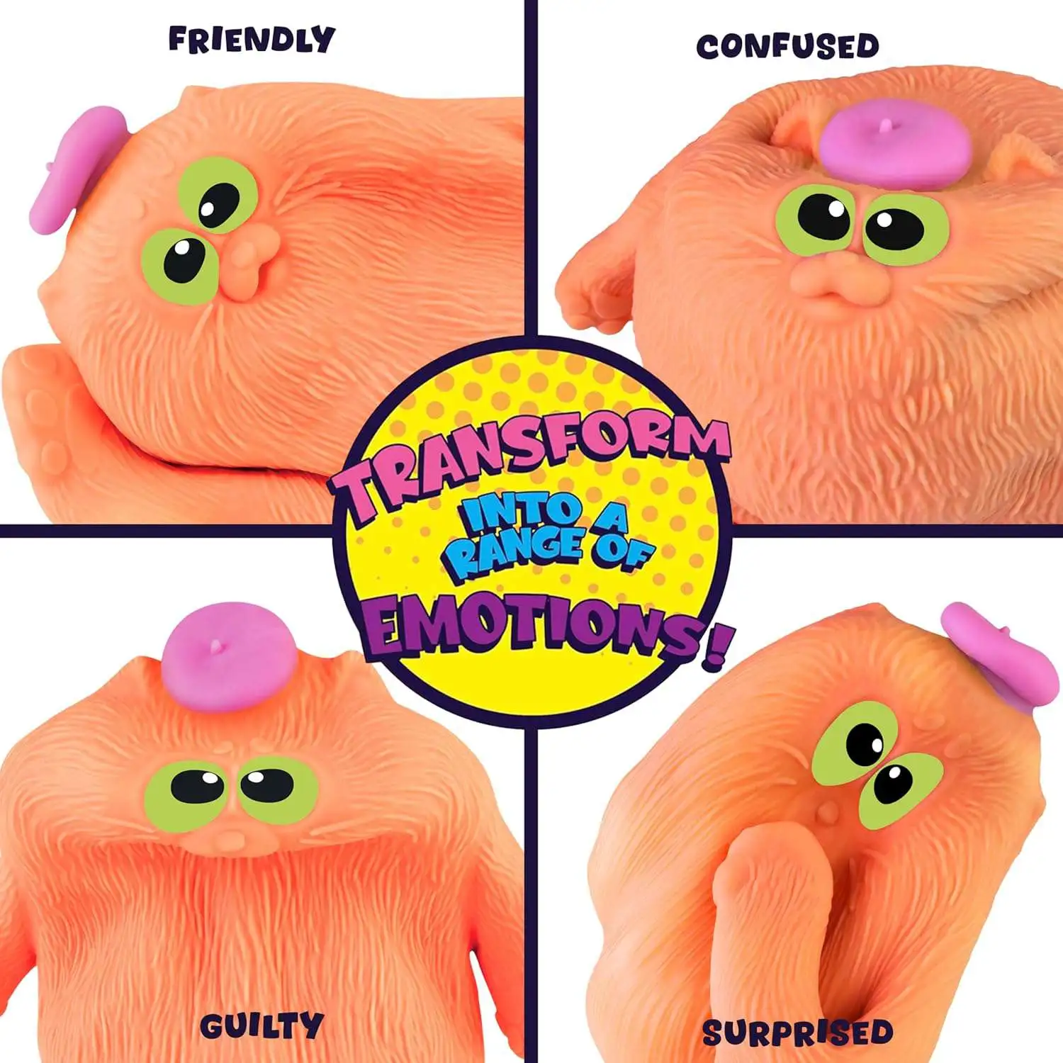 Funkee Animalz Cat Orange 9 JUMBO Stretchy Figure ORB Toys - ToyWiz