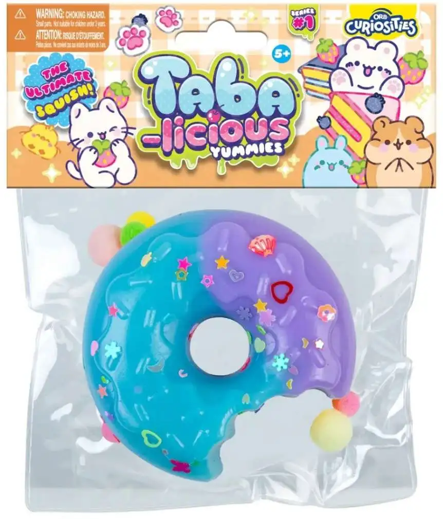 Taba-Licious Curiosities Yummies Purple Blue Donut 4 Squeeze Toy with ...
