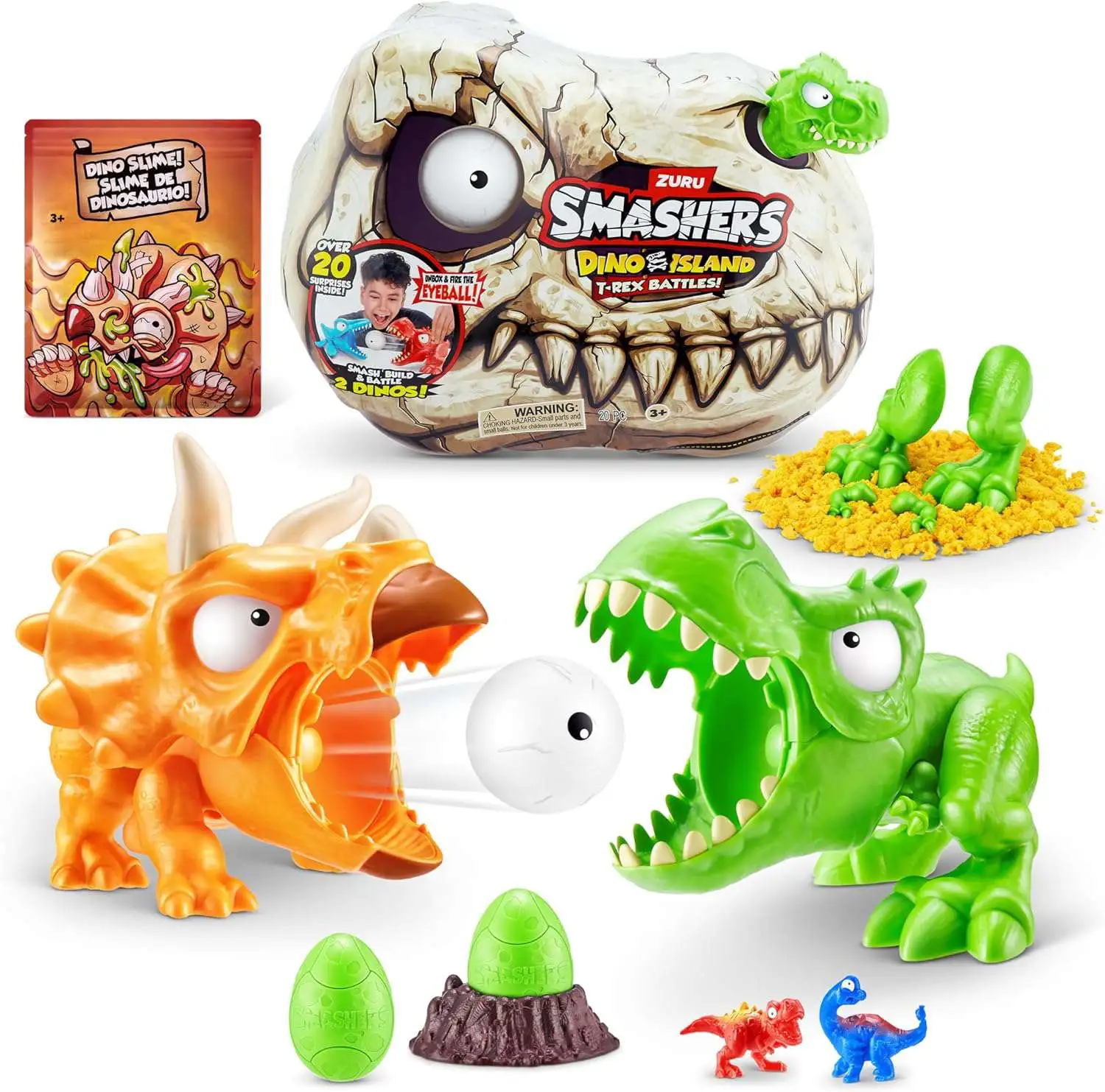 Smashers T-Rex Battles Series 5 Dino Island MINI Green Mystery Pack ...
