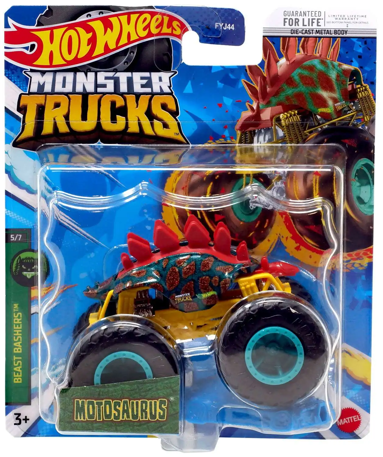 Hot Wheels Monster Trucks Beast Bashers Motosaurus 164 Diecast Car Mattel Toys - ToyWiz