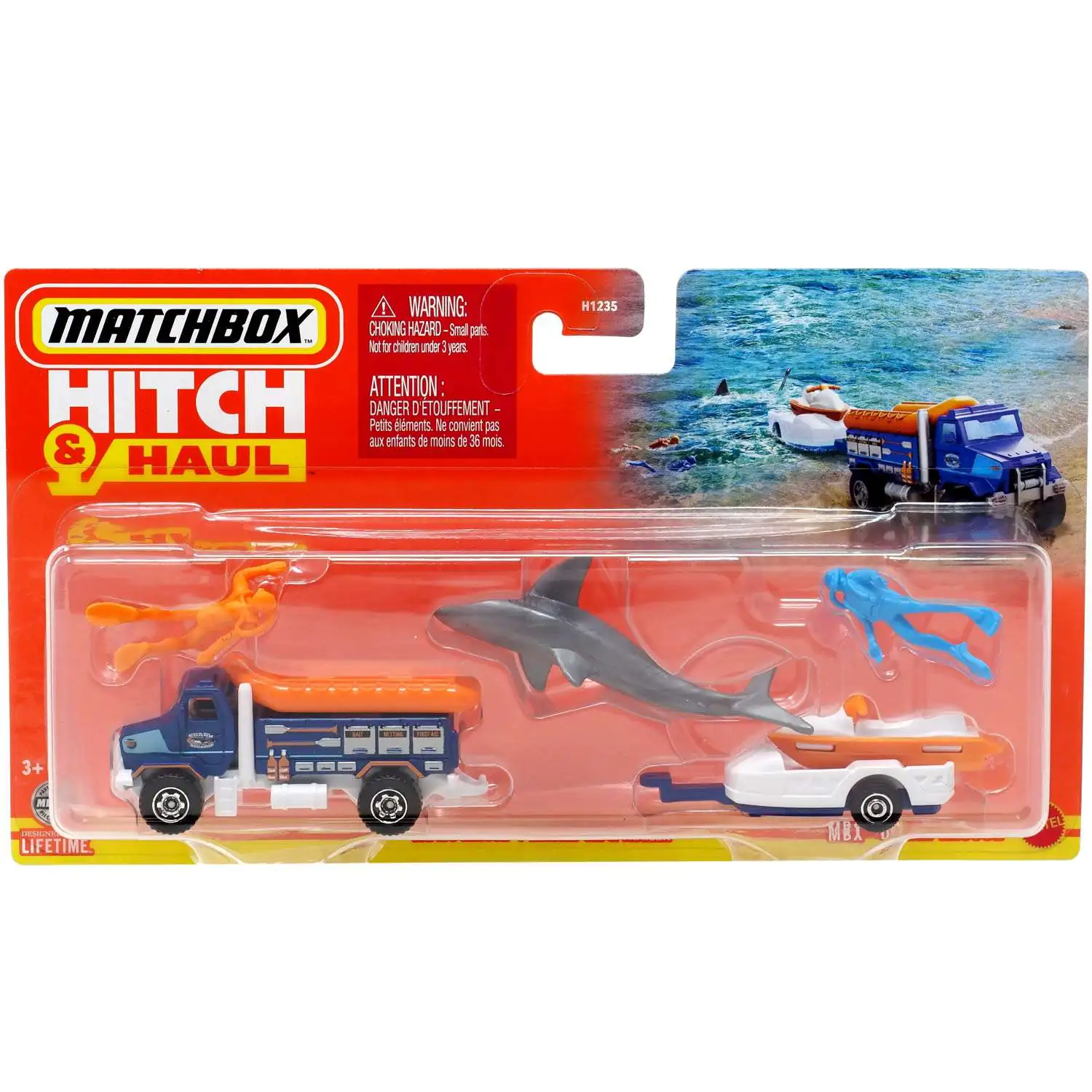 Matchbox Hitch Haul MBX Ocean Rescue Diecast Vehicle Version 2, Rapids ...
