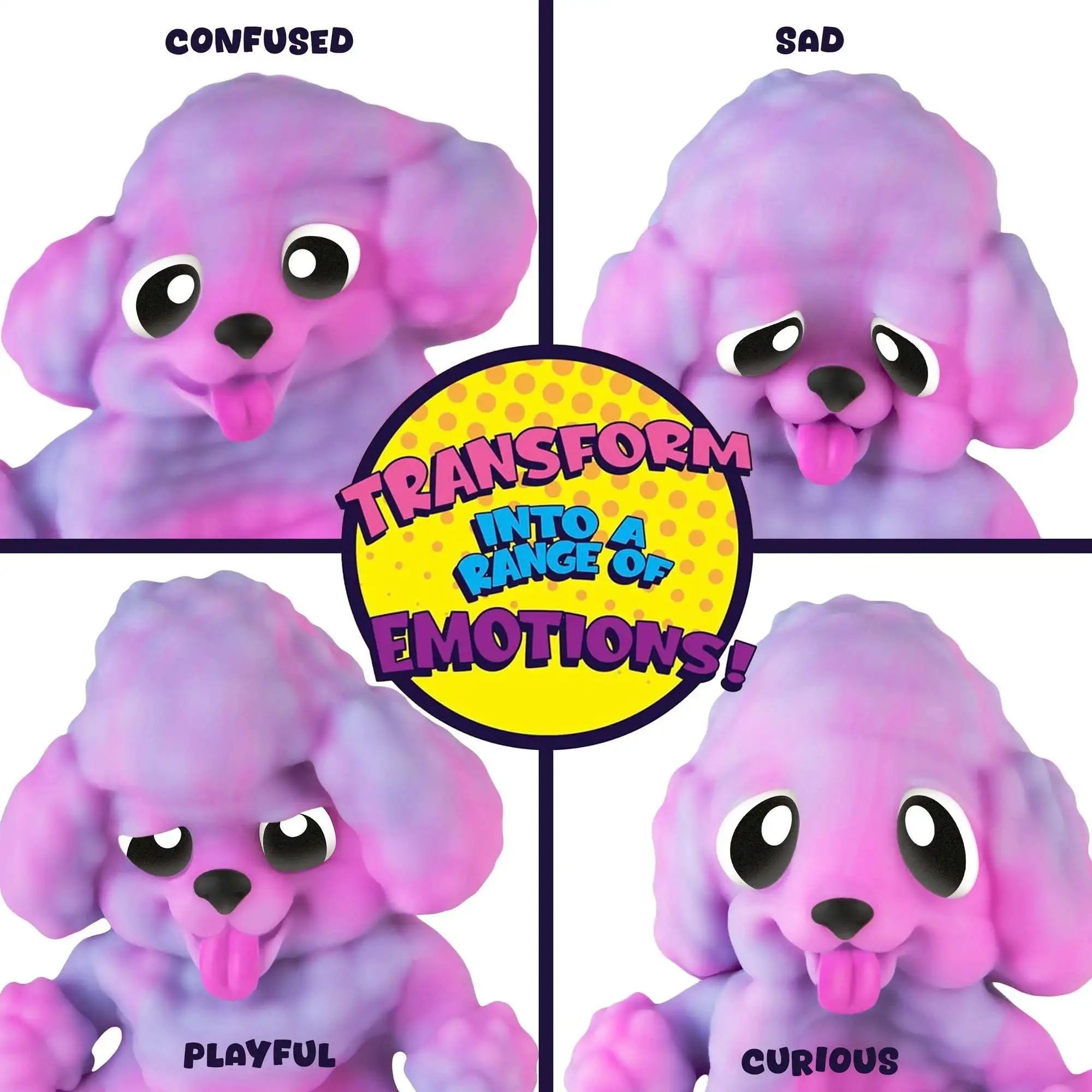 Funkee Animalz Poodle Purple Pink 4.5 Stretchy Figure ORB Toys - ToyWiz