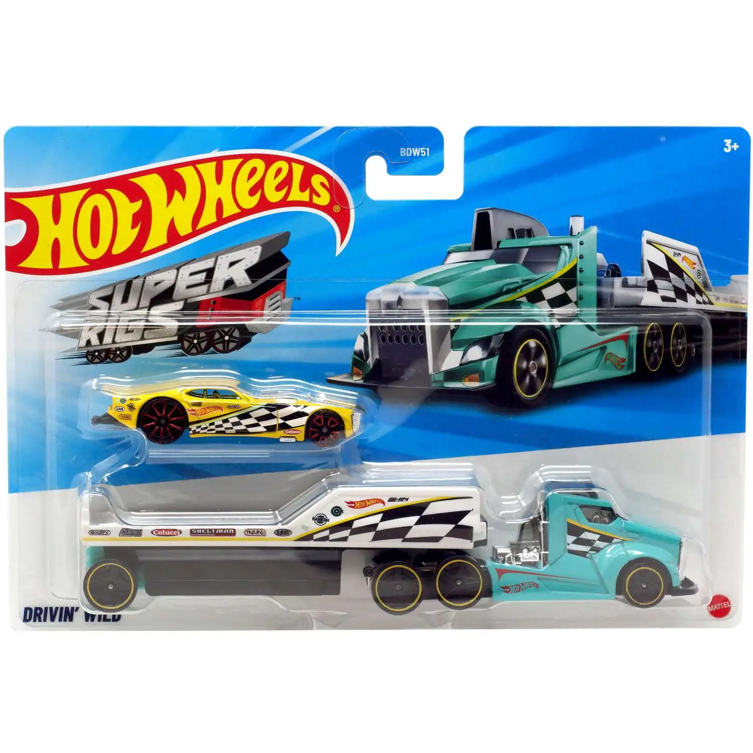 Hot Wheels Super Rigs Drivin Wild Diecast Car Mattel - ToyWiz