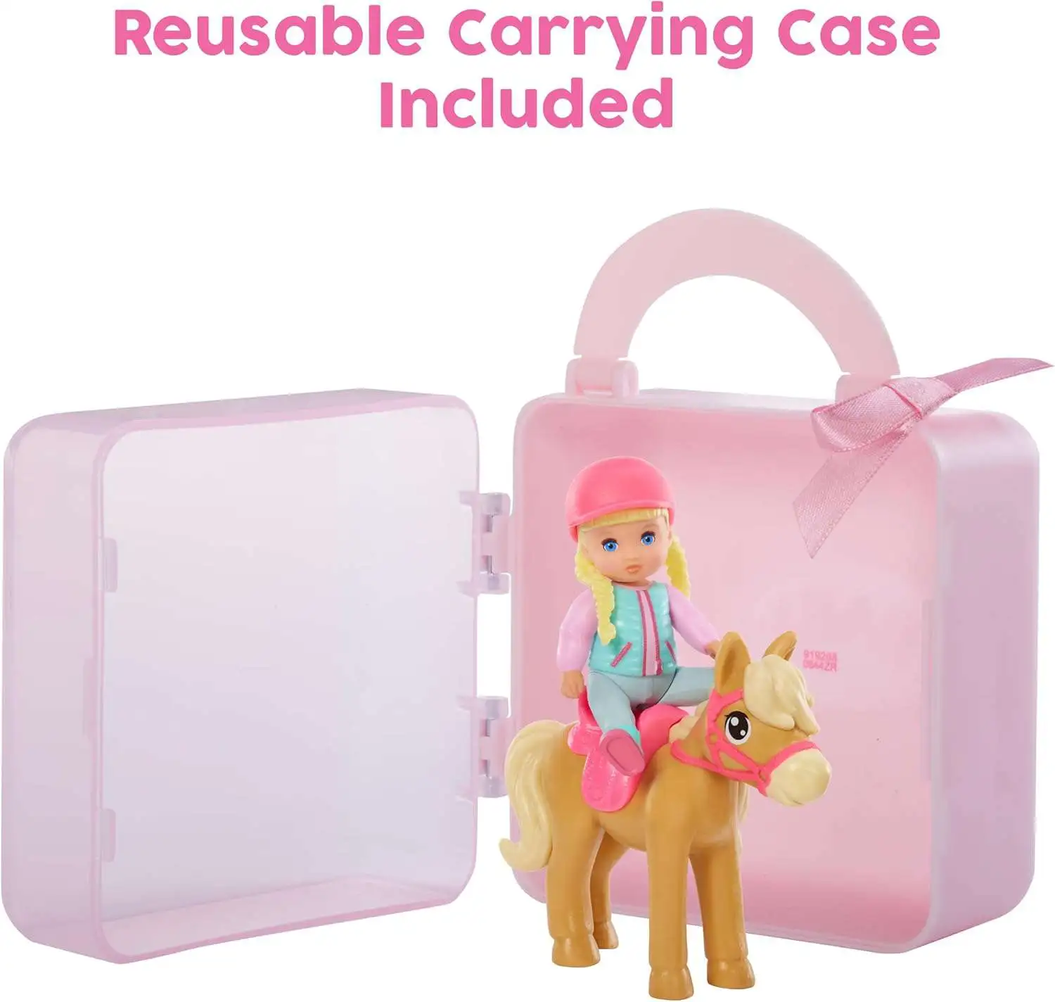 Baby Born Minis Light Skin Tone Doll with Blue Eyes, Horse with Helmet ...