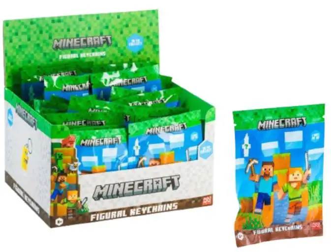 Minecraft Figural Keychains Mystery Box 24 Packs PMI - ToyWiz