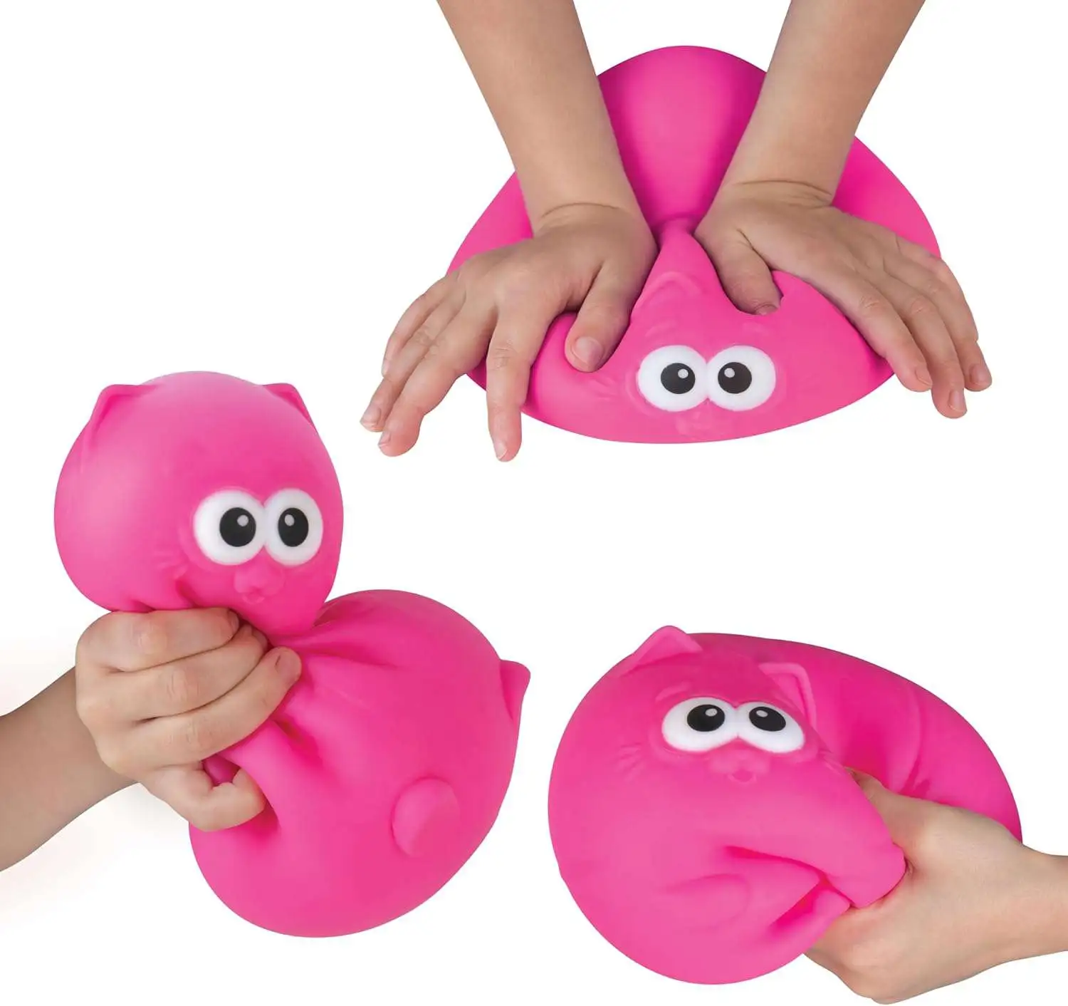 Easy Squeezy Chunky Kitty Chonk Squeeze Toy Pink ORB Toys - ToyWiz