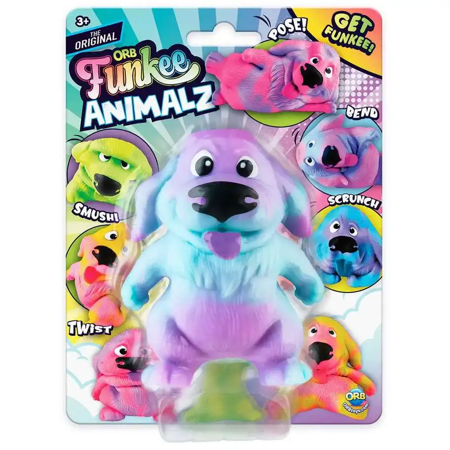 Funkee Animalz Retriever Blue Purple 4.5 Stretchy Figure ORB Toys - ToyWiz