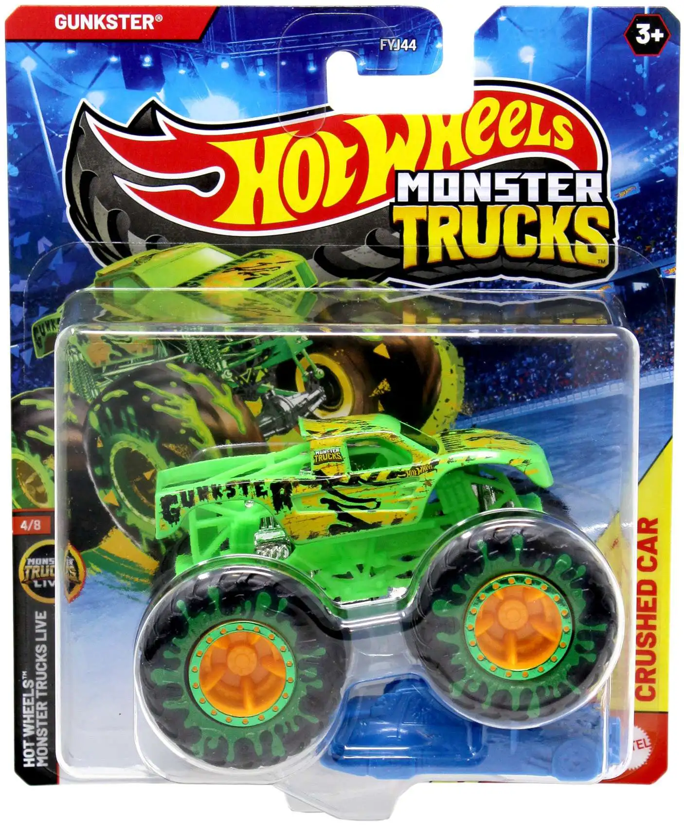 Hot Wheels Monster Trucks HWMT Back to Basics Gunkster 164 Diecast Car ...