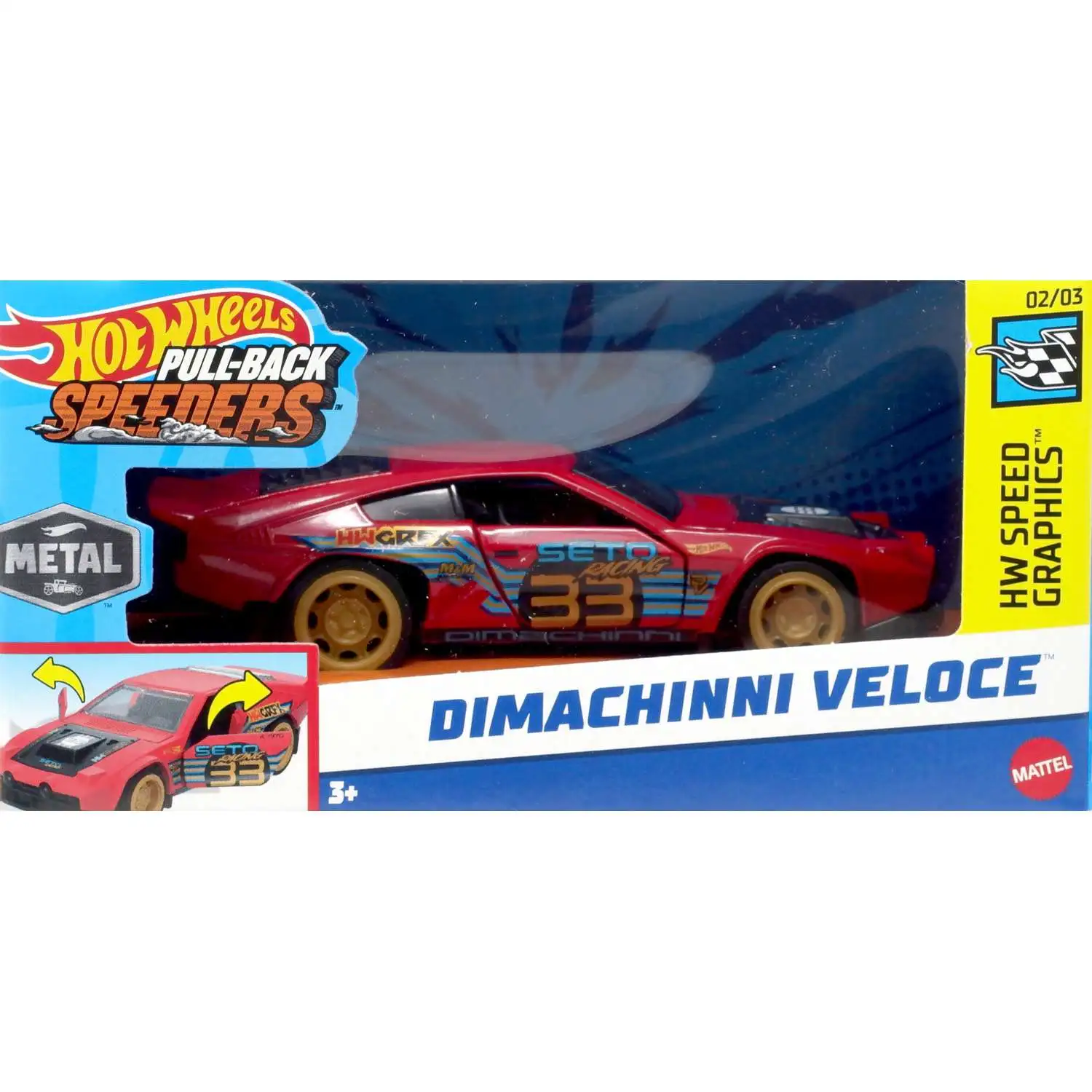 Hot Wheels Pull-Back Speeders HW Speed Graphics Dimachinni Veloce 143 ...