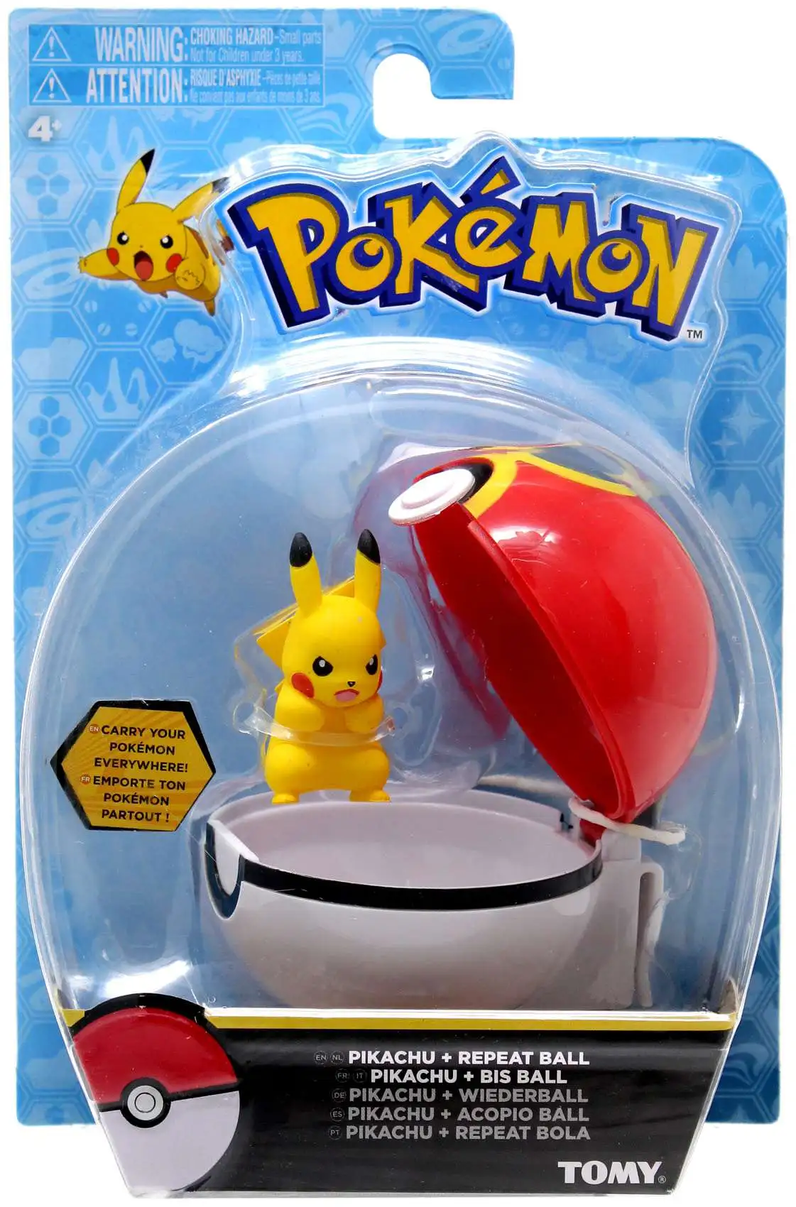 Pokemon Clip N Go Pikachu Repeat Ball Figure Set Angry TOMY, Inc. - ToyWiz