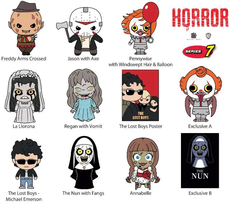 Horror 3D Figural Foam Bag Clip Horror Series 7 Mystery Pack 1 RANDOM ...