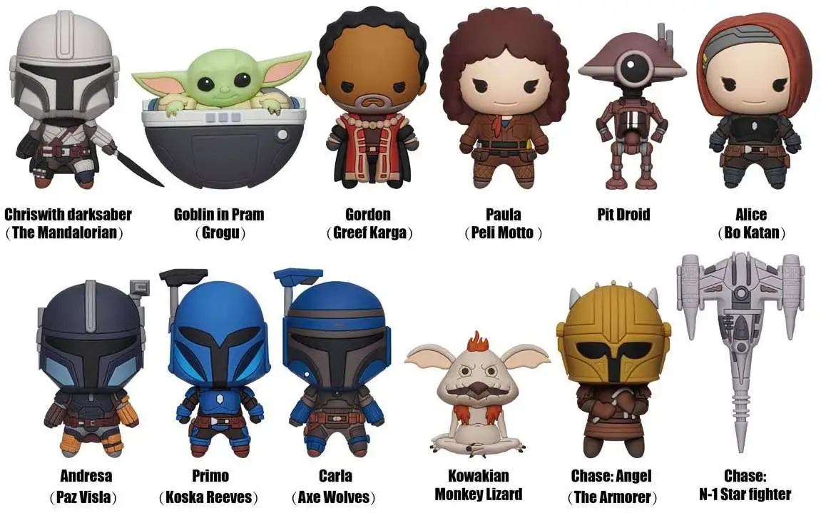 Star Wars 3D Figural Foam Bag Clip The Mandalorian Series 3 Mystery ...