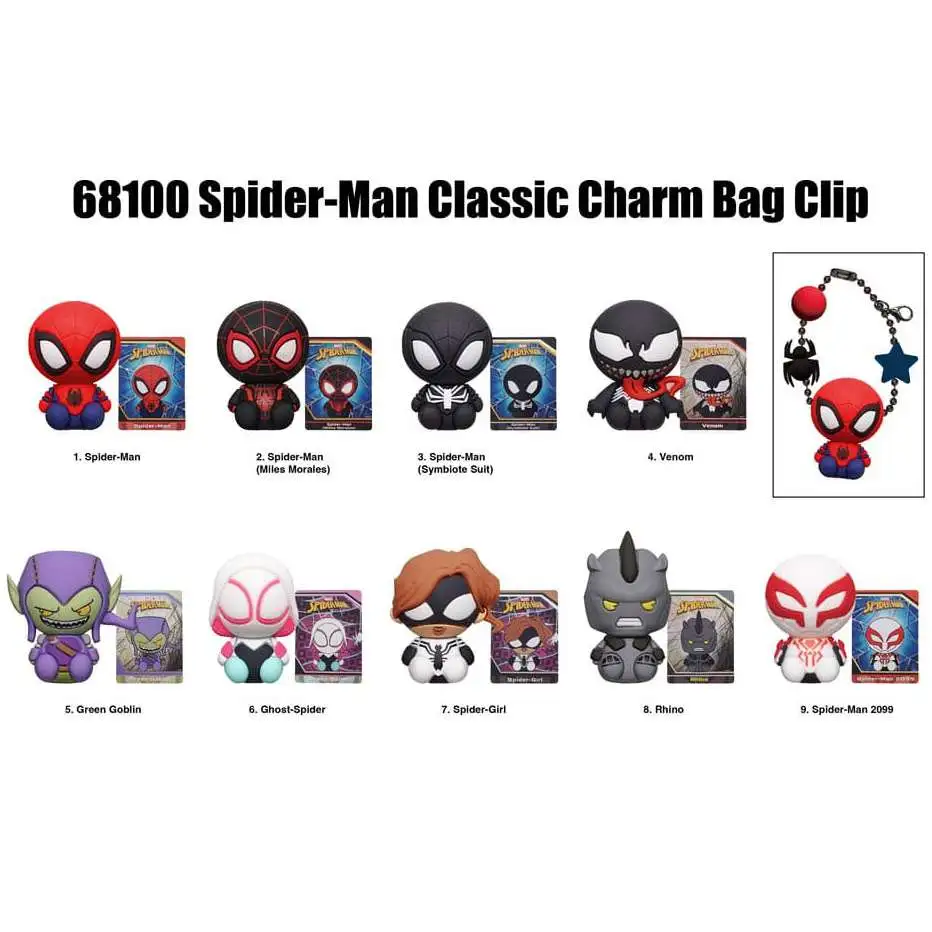 Marvel Charm Keyring Spider-Man Series 1 Mystery Pack 1 RANDOM Figure ...