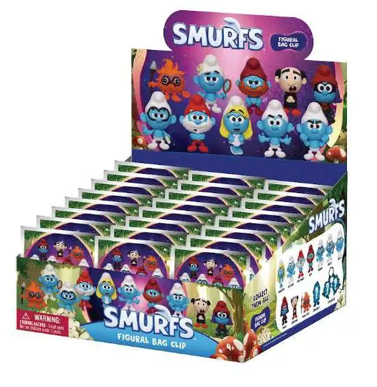 Smurfs 3D Figural Bag Clip Smurfs Movie Series 1 Mystery Box 24 Packs ...