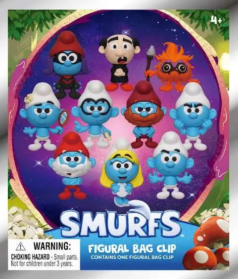 Smurfs 3D Figural Bag Clip Smurfs Movie Series 1 Mystery Pack 1 RANDOM ...