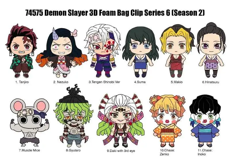 Demon Slayer 3D Figural Keyring Demon Slayer Series 6 Mystery Box 24 ...