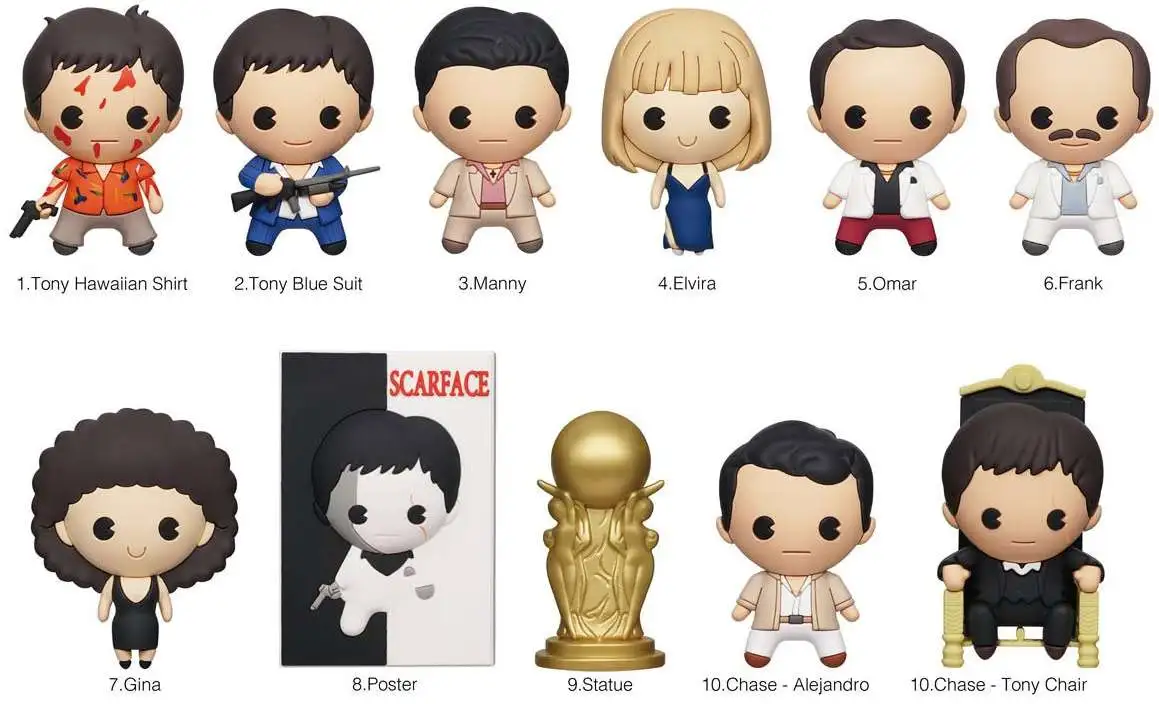 Scarface 3D Figural Keyring Series 1 Scarface Mystery Pack 1 RANDOM ...