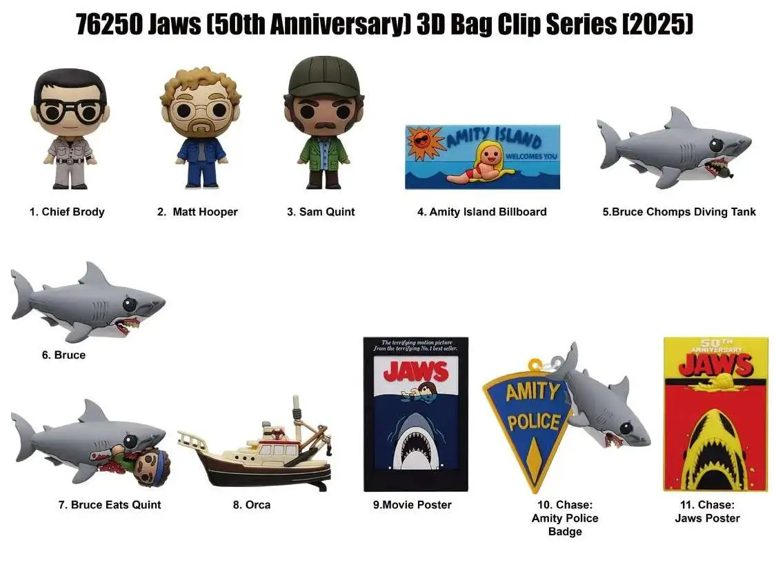 Jaws 3D Figural Foam Bag Clip Jaws Series 1 Mystery Box 24 Packs ...