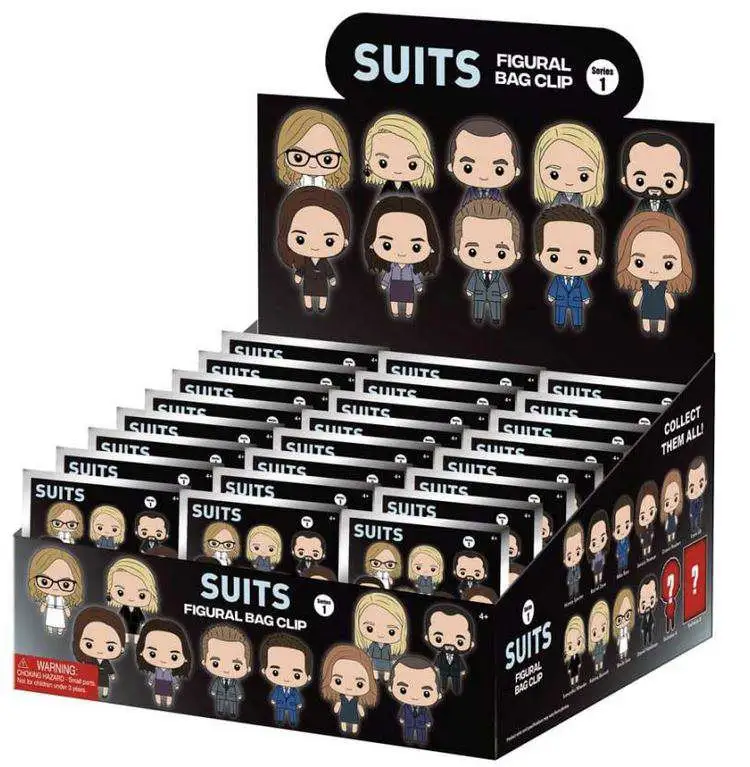 Suits 3D Figural Bag Clip Suits Series 1 Mystery Box 24 Packs Monogram ...