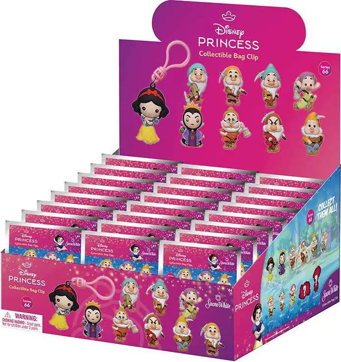 Disney 3D Figural Bag Clip Snow White Series 1 Mystery Box 24 Packs ...