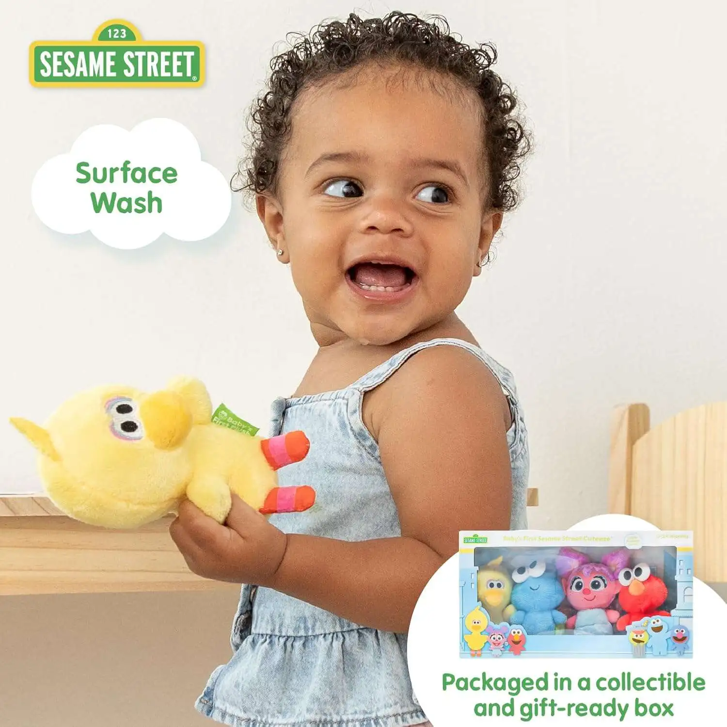 Sesame Street Babys First Sesame Street Cuteeze 6 Plush 4-Pack Big Bird, Elmo, Cookie Monster ...