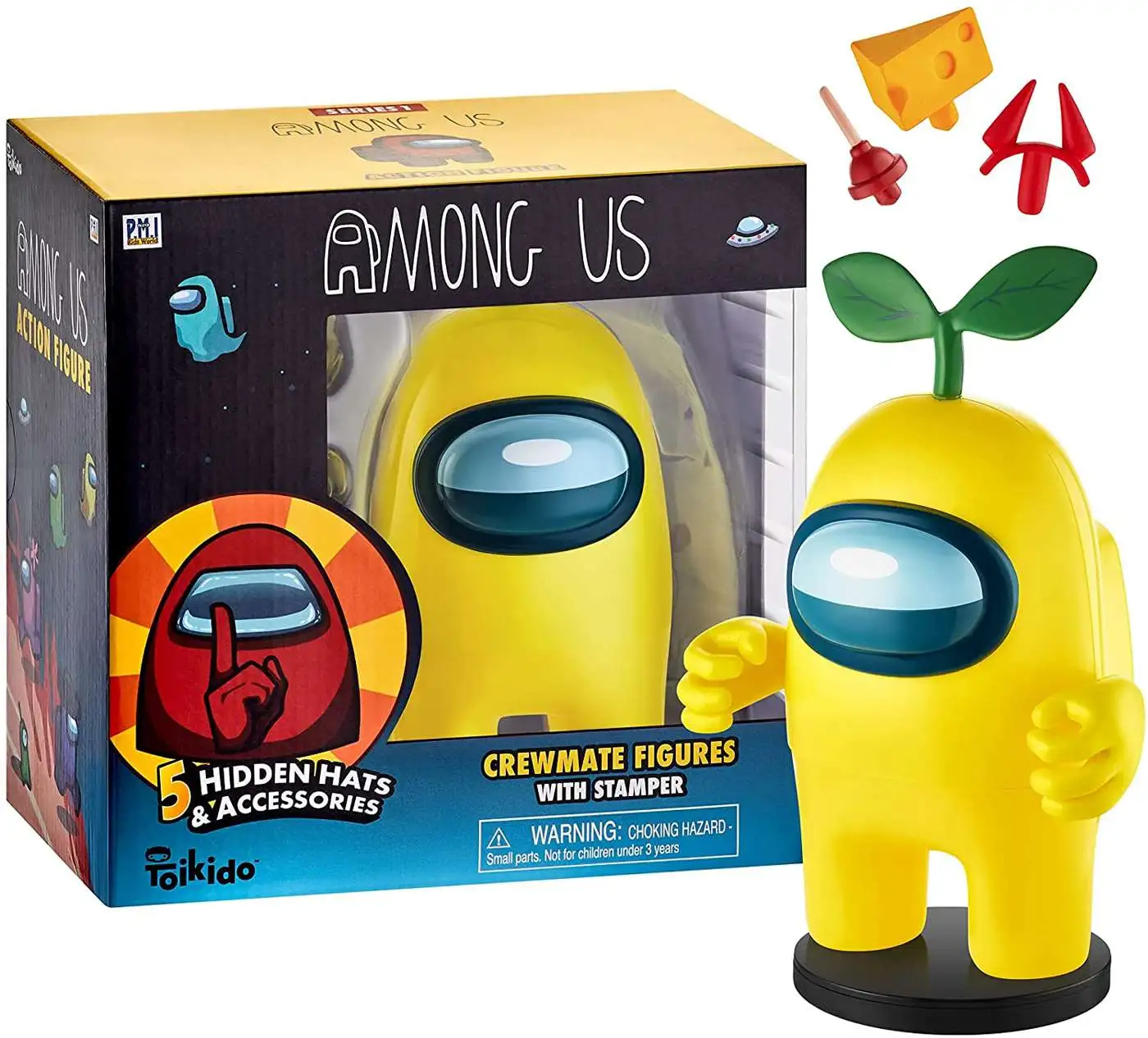 Among Us Crewmate Figures with Stamper Yellow 6.7 Action Figure with ...