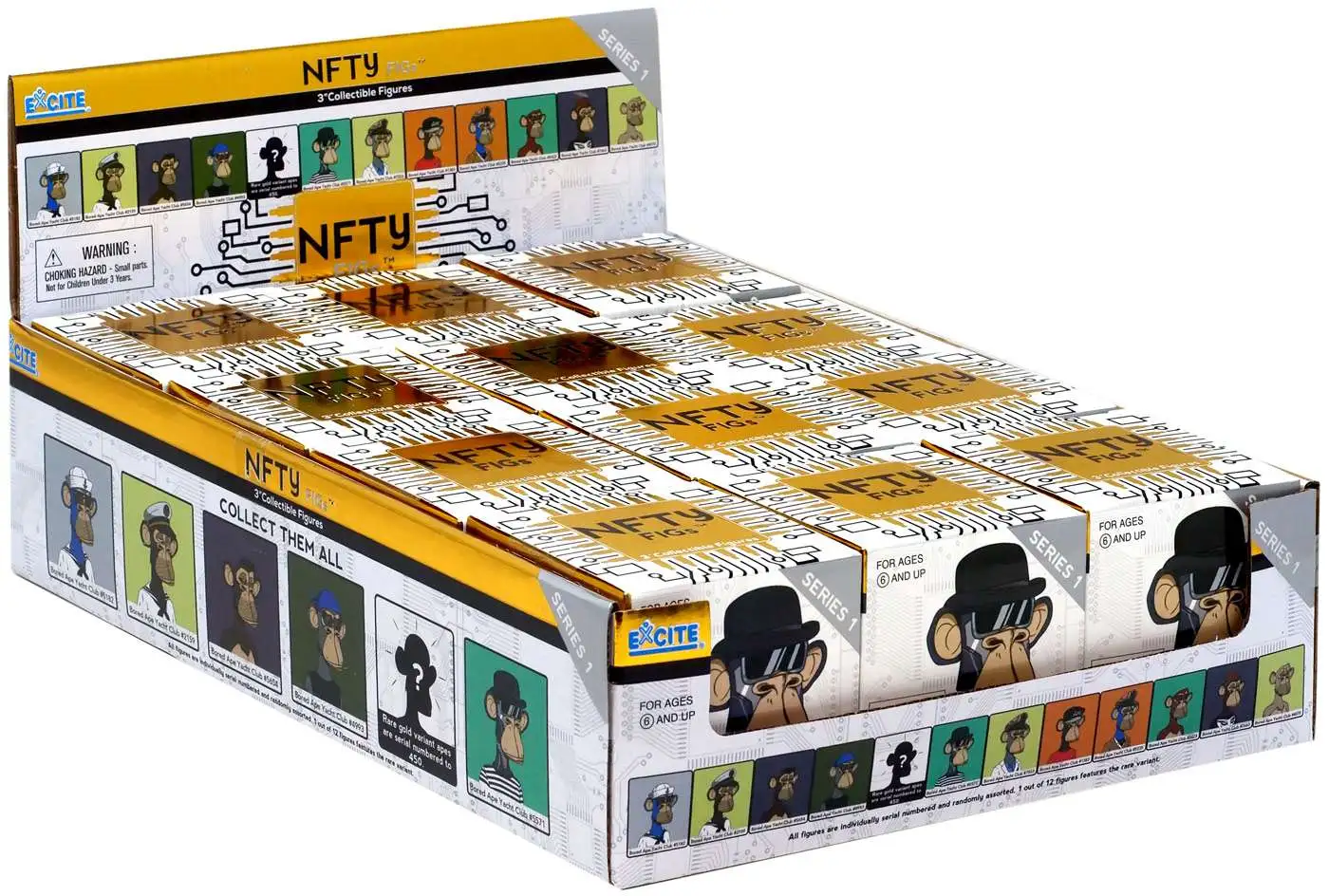 NFTY Figs Series 1 Bored Ape Yacht Club Mystery Box 12 Packs Excite - ToyWiz