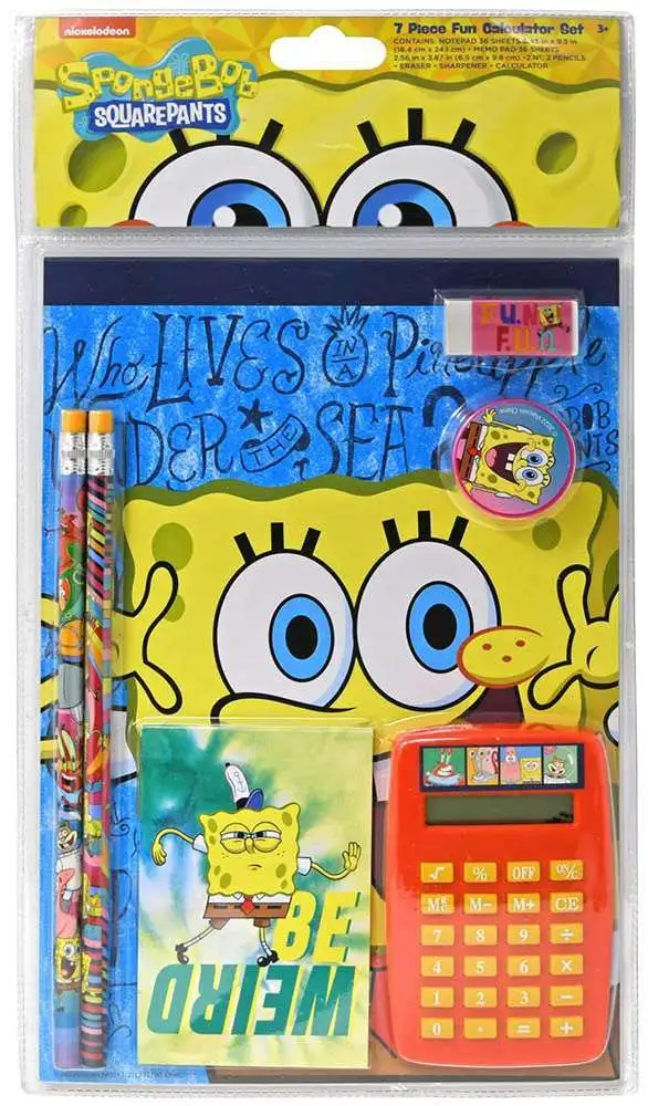 Spongebob Squarepants 7 Piece Fun Calculator Set Innovative Designs ...