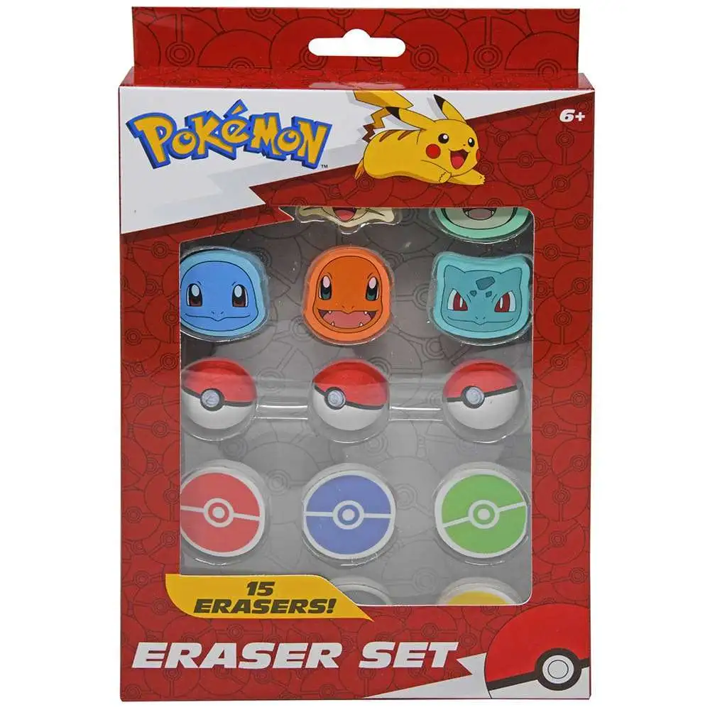 Pokemon Pokemon Eraser Set 15 Erasers Innovative Designs - ToyWiz