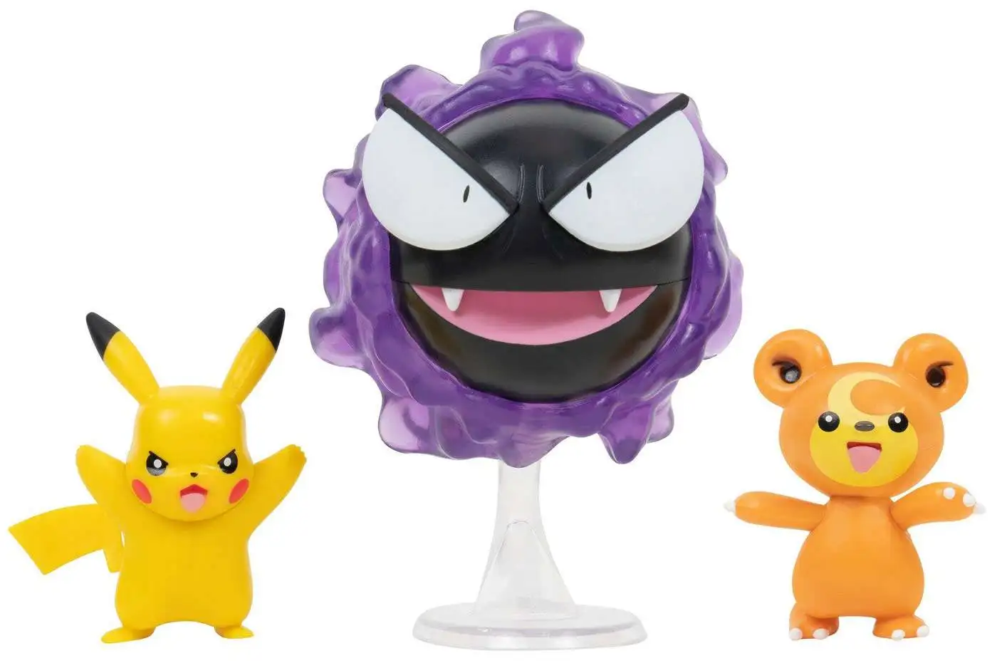 Pokemon Battle Figure Pikachu, Teddiursa Gastly 3 Figure 2-Pack ...