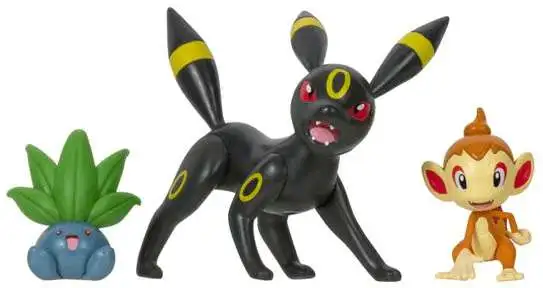 Pokemon Battle Figure Oddish, Umbreon Chimchar 3 Mini Figure 3-Pack ...